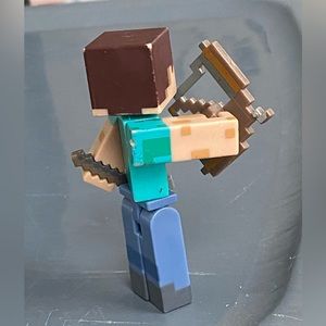 Toys | Minecraft Steve With Bow And Arrow Weapon Axe Action 3 Figure ...